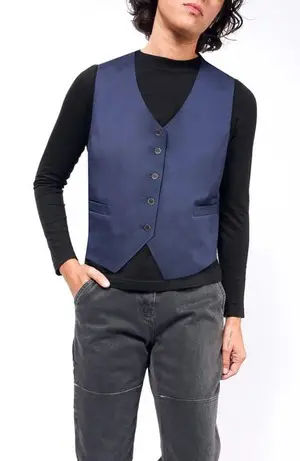 WILDFANG Tailored Fit Vest - Navy