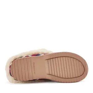 DEARFOAMS Hannah Festive Knit Clog Slipper - Red Combo