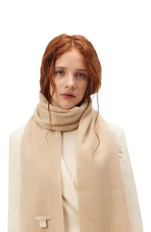 GOBI MONGOLIAN CASHMERE Cashmere Fringed Scarf - Beige