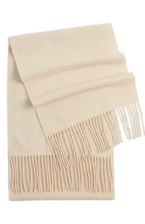 GOBI MONGOLIAN CASHMERE Cashmere Fringed Scarf - Beige