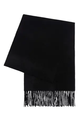 Gobi Cashmere Cashmere Fringed Scarf - Black