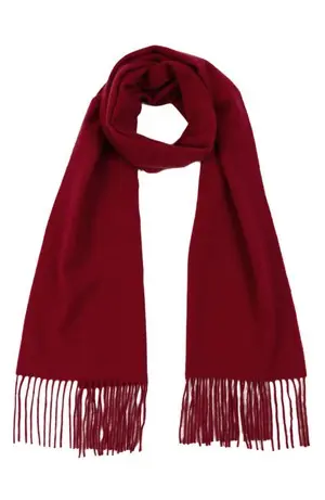 GOBI MONGOLIAN CASHMERE Cashmere Fringed Scarf Bordeaux