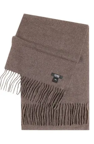 GOBI MONGOLIAN CASHMERE Cashmere Fringed Scarf Cocoa