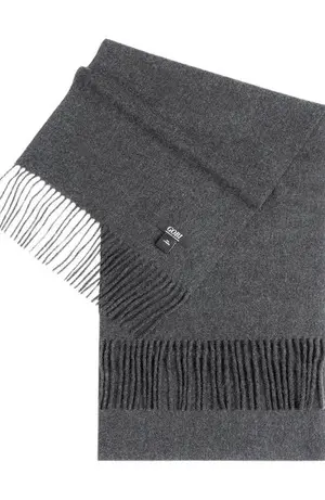 GOBI MONGOLIAN CASHMERE Cashmere Fringed Scarf Dim Gray