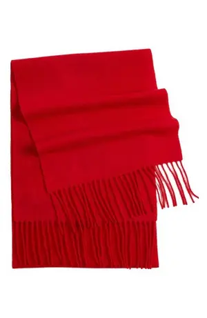 GOBI MONGOLIAN CASHMERE Cashmere Fringed Scarf Red