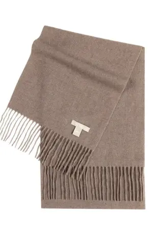 GOBI MONGOLIAN CASHMERE Cashmere Fringed Scarf - Taupe