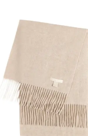 GOBI MONGOLIAN CASHMERE Cashmere Fringed Scarf - Warm Grey