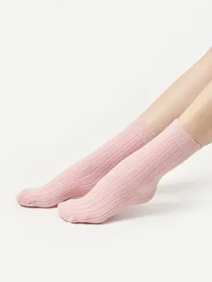 Gobi Cashmere GOBI Mongolian Cashmere Trim Knit Bed Socks Almond Blossom