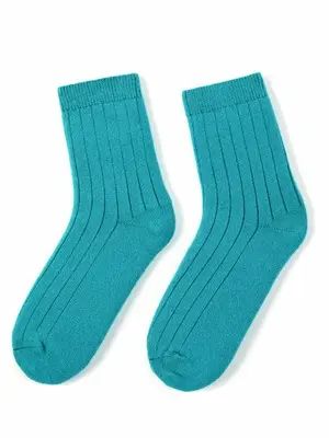 Gobi Cashmere GOBI Mongolian Cashmere Trim Knit Bed Socks Navigate