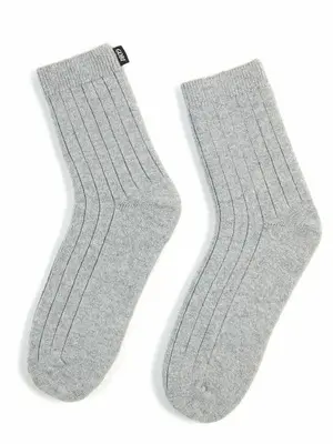 Gobi Cashmere Gobi Mongolian Cashmere Trim Knit Bed Socks - Vapor Blue