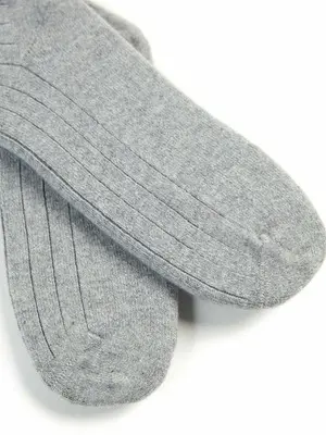 Gobi Cashmere Gobi Mongolian Cashmere Trim Knit Bed Socks - Vapor Blue