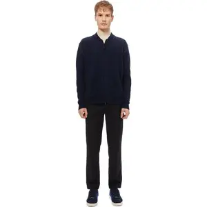 Gobi Cashmere Jacket With Zip Closure - Navy