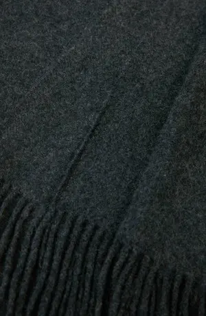 Gobi Cashmere Large Blanket With Fringe - Charcoal