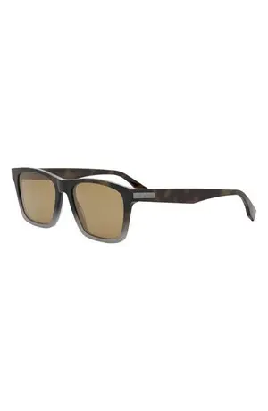Fendi Essential 54mm Geometric Sunglasses - Havana/other/brown