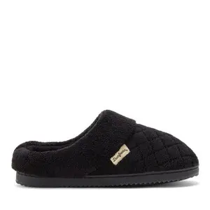 DEARFOAMS Libby Quilted Terry Clog Slipper - Black