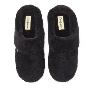 DEARFOAMS Libby Quilted Terry Clog Slipper - Black