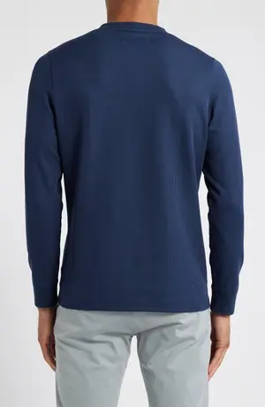 Mizzen+main Henderson Long Sleeve Henley - Navy Solid
