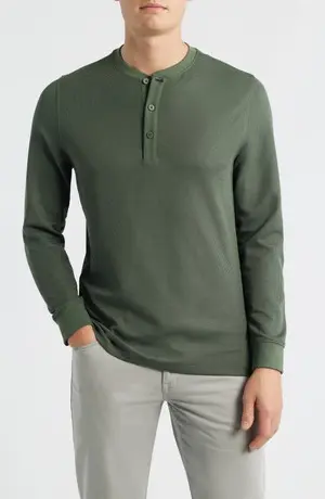Mizzen+main Henderson Long Sleeve Henley - Olive
