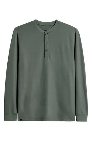 Mizzen+main Henderson Long Sleeve Henley - Olive