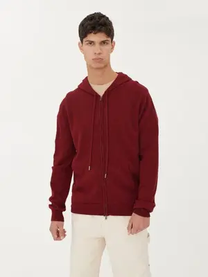 Gobi Cashmere Cashmere Zip Hoodie - Bordeaux
