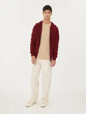 Gobi Cashmere Cashmere Zip Hoodie - Bordeaux