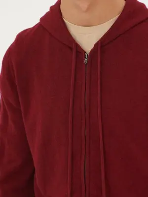 Gobi Cashmere Cashmere Zip Hoodie - Bordeaux