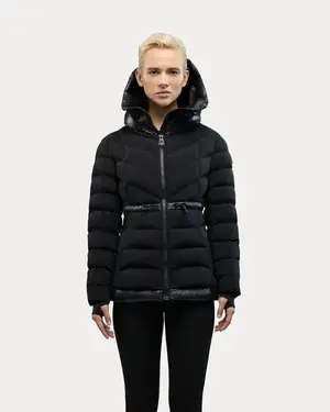 ALPENHAUS Everlong Lightweight Herringbone Quilted Puffer - Black
