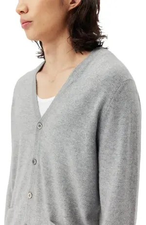 GOBI MONGOLIAN CASHMERE Essential Cashmere V-neck Cardigan - Vapor Blue