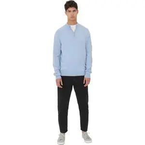 Gobi Cashmere Essential Half-zip Cashmere Sweater - Light Blue