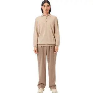 Gobi Cashmere Polo Neck Sweater - Beige
