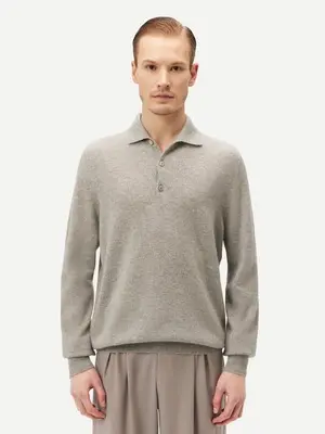 Gobi Cashmere GOBI Mongolian Cashmere Polo Neck Sweater Dawn Blue