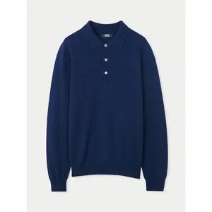 Gobi Cashmere Polo Neck Sweater - True Navy