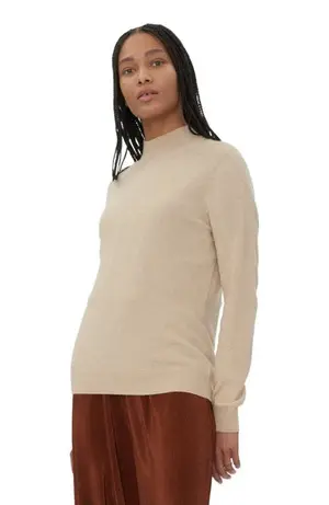 Gobi Cashmere Cashmere Mock Neck Sweater - Beige