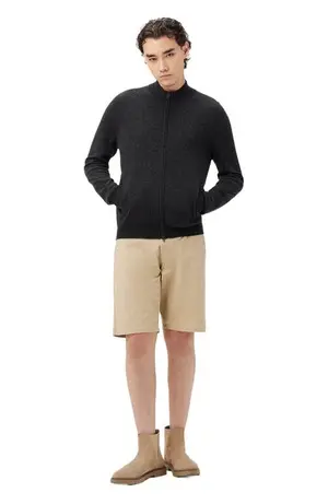 Gobi Cashmere Essential Full-zip Cashmere Cardigan - Charcoal
