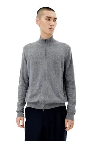 Gobi Cashmere Essential Full-zip Cashmere Cardigan - Dim Gray