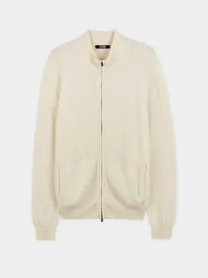 Gobi Cashmere Essential Full-zip Cashmere Cardigan - Marshmallow