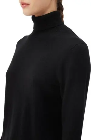 Gobi Cashmere Essential Cashmere Turtleneck Sweater - Black