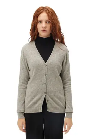 Gobi Cashmere Essential Cashmere V-neck Cardigan - Dawn Blue