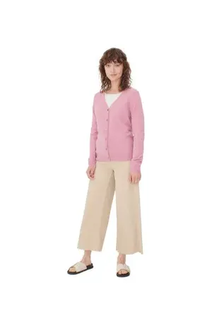 Gobi Cashmere Essential Cashmere V-neck Cardigan - Orchid Smoke