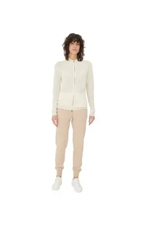 GOBI MONGOLIAN CASHMERE Essential Cashmere Full-zip Cardigan - Marshmallow