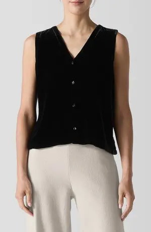 Eileen Fisher Velvet Tie Back Vest