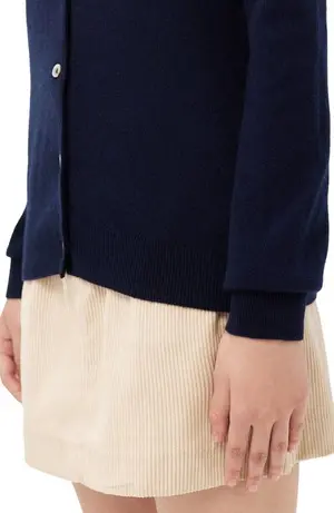 GOBI MONGOLIAN CASHMERE Essential Cashmere Crewneck Cardigan - Brilliant Navy