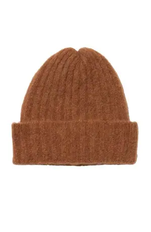 HYER GOODS HYER GOODS Upcycled Alpaca Wool Ribbed Beanie Caramel