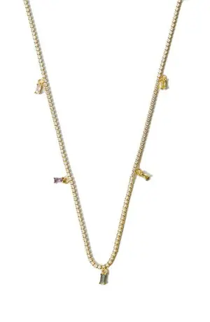 Argento Vivo Cubic Zirconia Tennis Necklace - Gold
