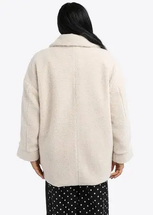 SEE ROSE GO Teddy Bear Shirt Jacket Plu Size