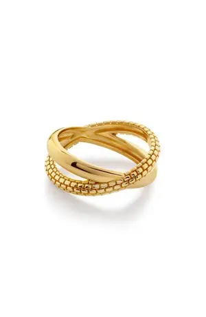 Monica Vinader Heirloom Crossover Ring - 18ct Gold Vermeil