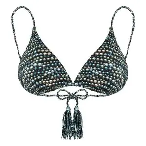 Vilebrequin Pearl Jersey Rope Tresses Triangle Bikini Top - Noir