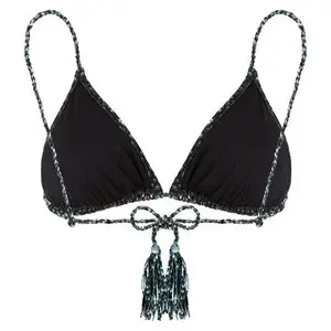 Vilebrequin Pearl Jersey Rope Tresses Triangle Bikini Top - Noir