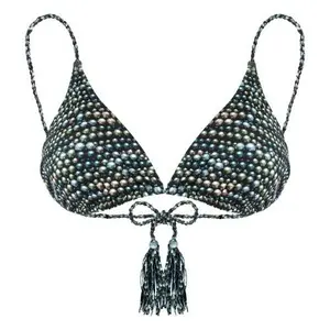 Vilebrequin Pearl Jersey Rope Tresses Triangle Bikini Top - Noir