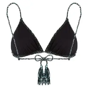 Vilebrequin Pearl Jersey Rope Tresses Triangle Bikini Top - Noir
